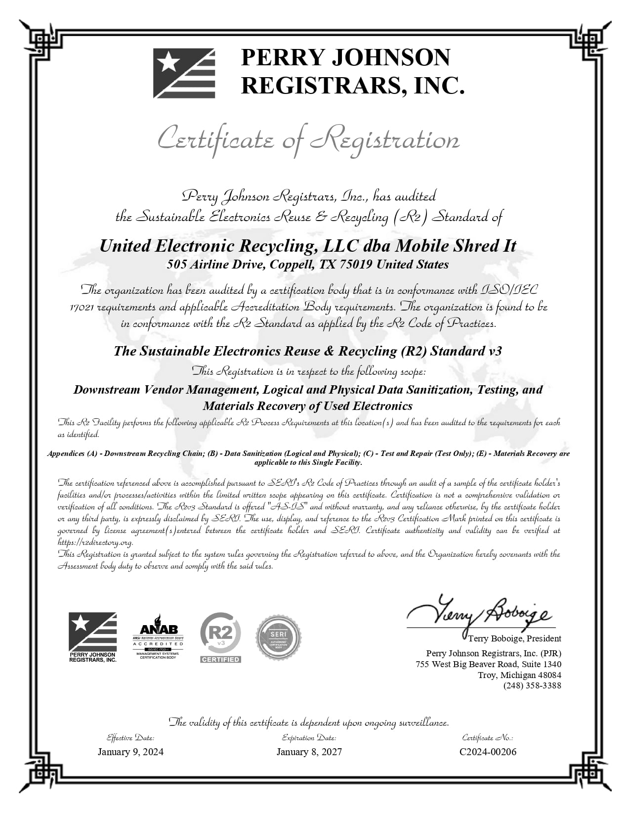 Exciting News! We’re Officially R2 Certified - United Electronic Recycling
